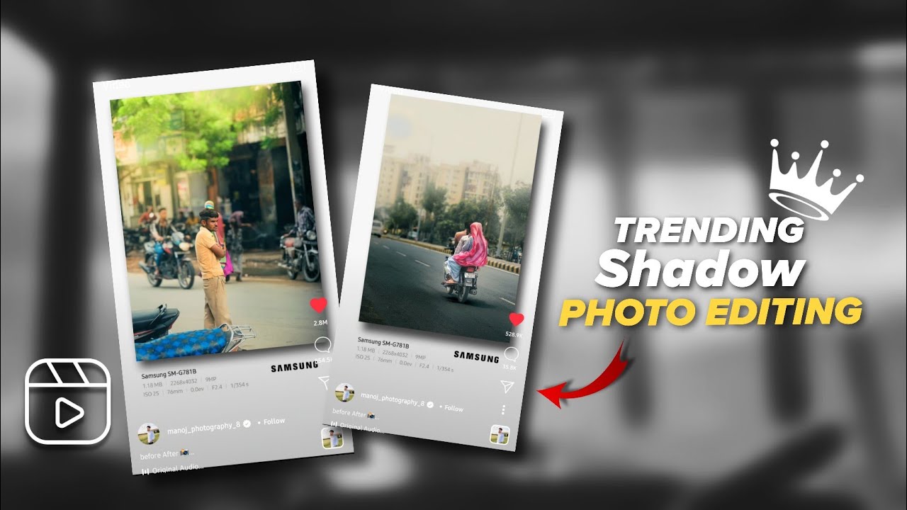 INSTAGRAM Trending SHADOW Photo Editing Tutorial | Trending photo ...