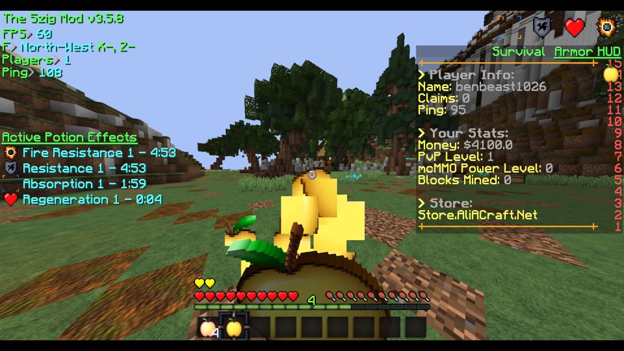 1.8 PvP for 1.9 plugin glitch (named gapples/golden apples) - YouTube