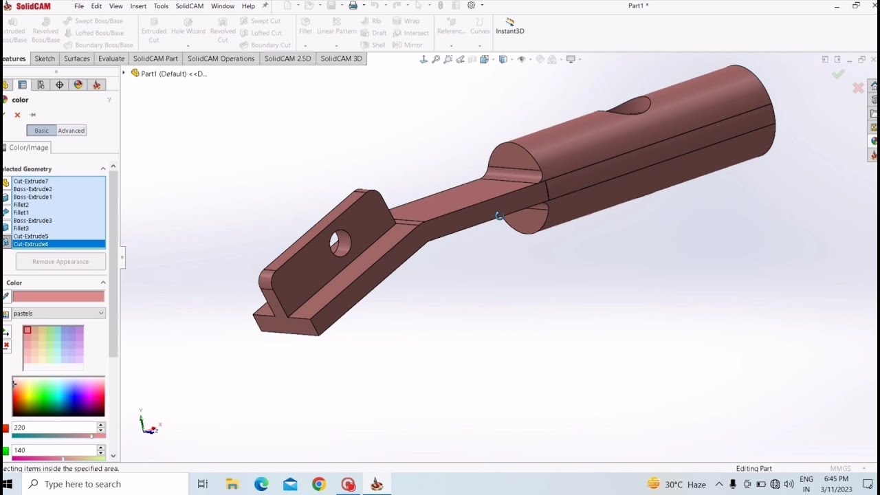 Solid Work 3D Cad Exercise 16"Part of Design"#solidworks #sweep # ...