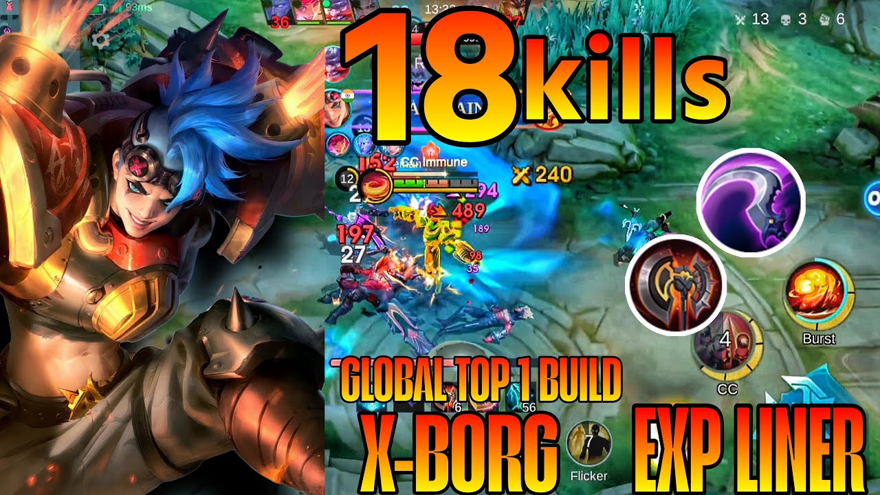 18 Kills!! Monster X-Borg Deadly EXP Liner!! - Build Top 1 Global X ...