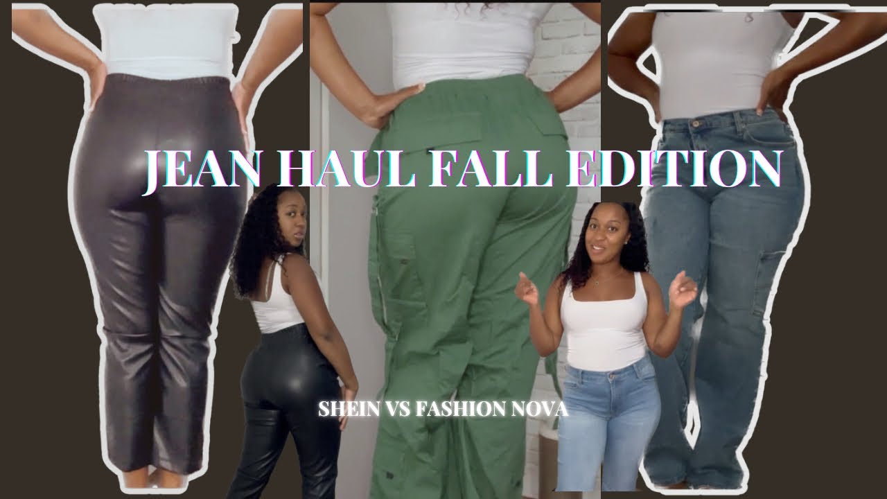 SHEIN FALL CLOTHING HAUL 2023 | VS FASHION NOVA DENIM PANTS - YouTube