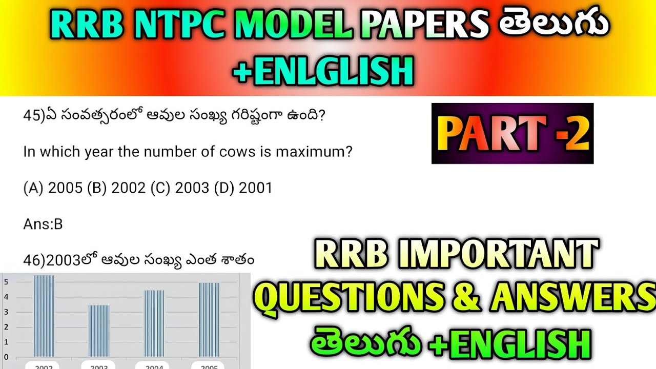 రైల్వే NTPC MODEL PAPERS PART -2 |RRB జూనియర్ CLERK QUESTION PAPERS ...
