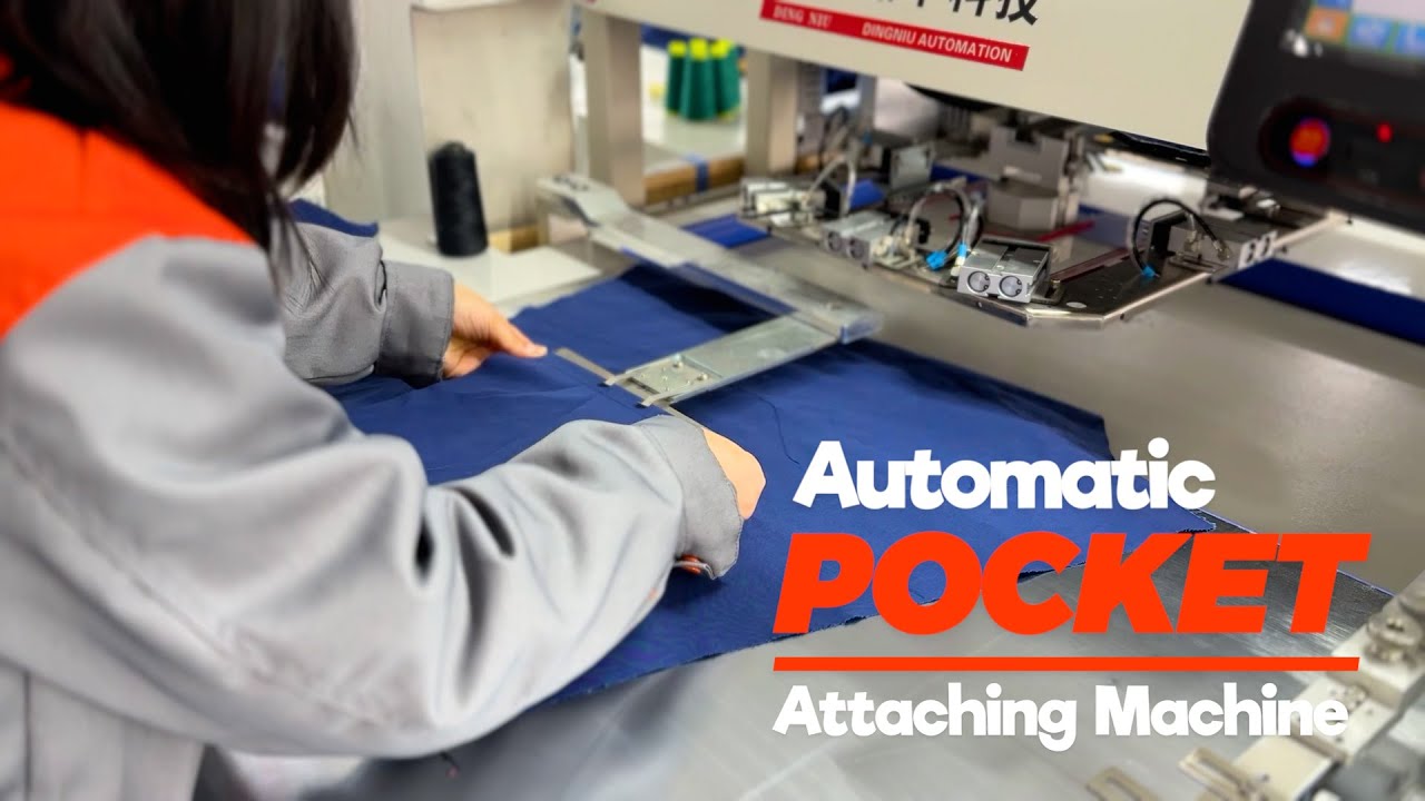 Amazing! Automatic Pocket Attaching Machine #automaticmachine - YouTube