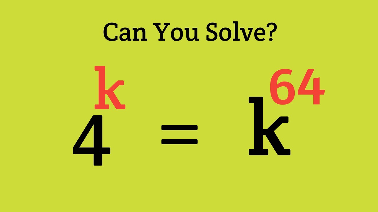 Math Olympiad 4^k = k⁶⁴ | How to Solve? | @AKKhanTutor - YouTube