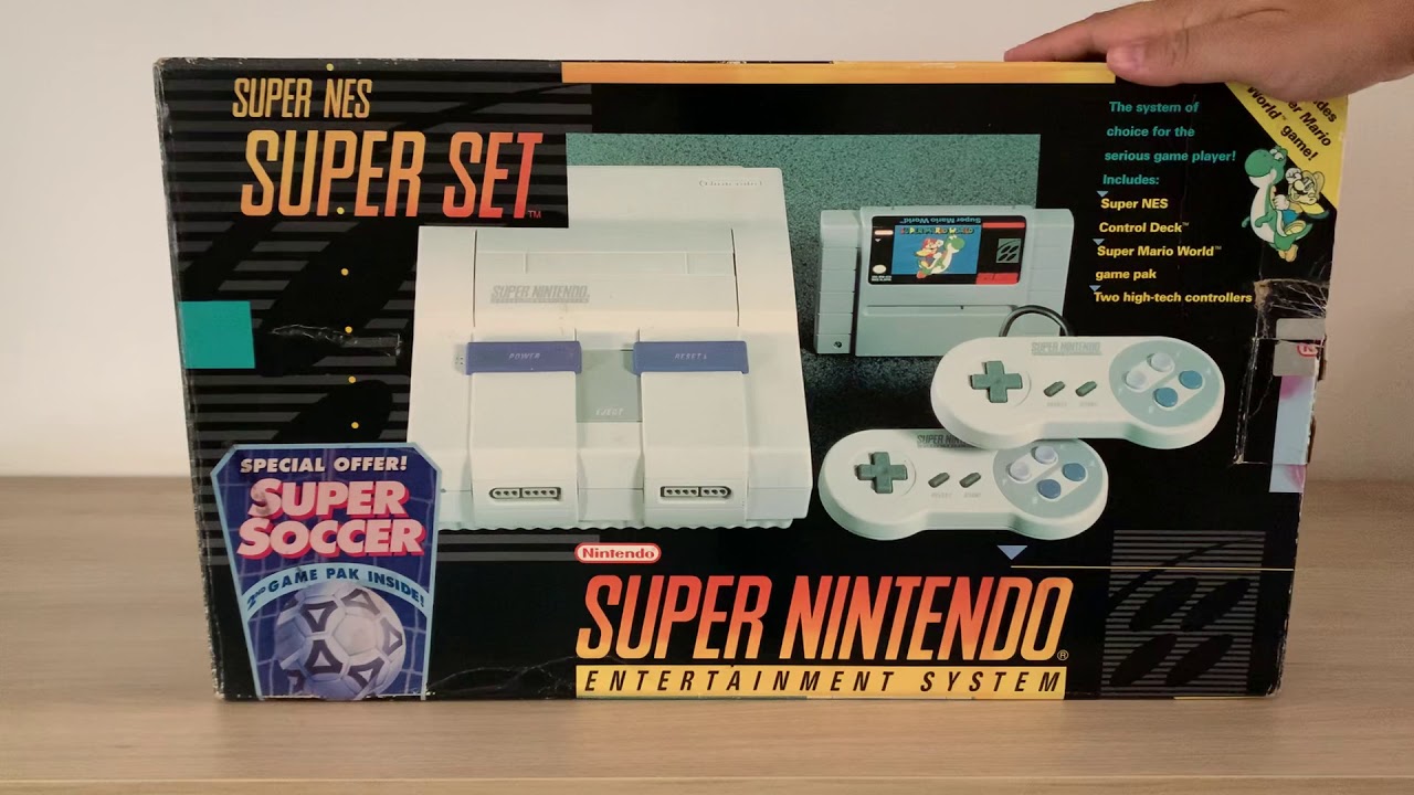 Super Nintendo Super Set Americano com Super Mario World + Super Soccer ...