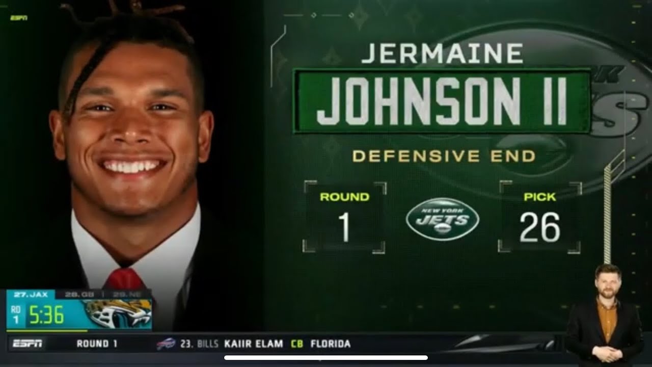 Jermaine Johnson II Drafted by the New York Jets (2022 NFL Draft - 1st ...