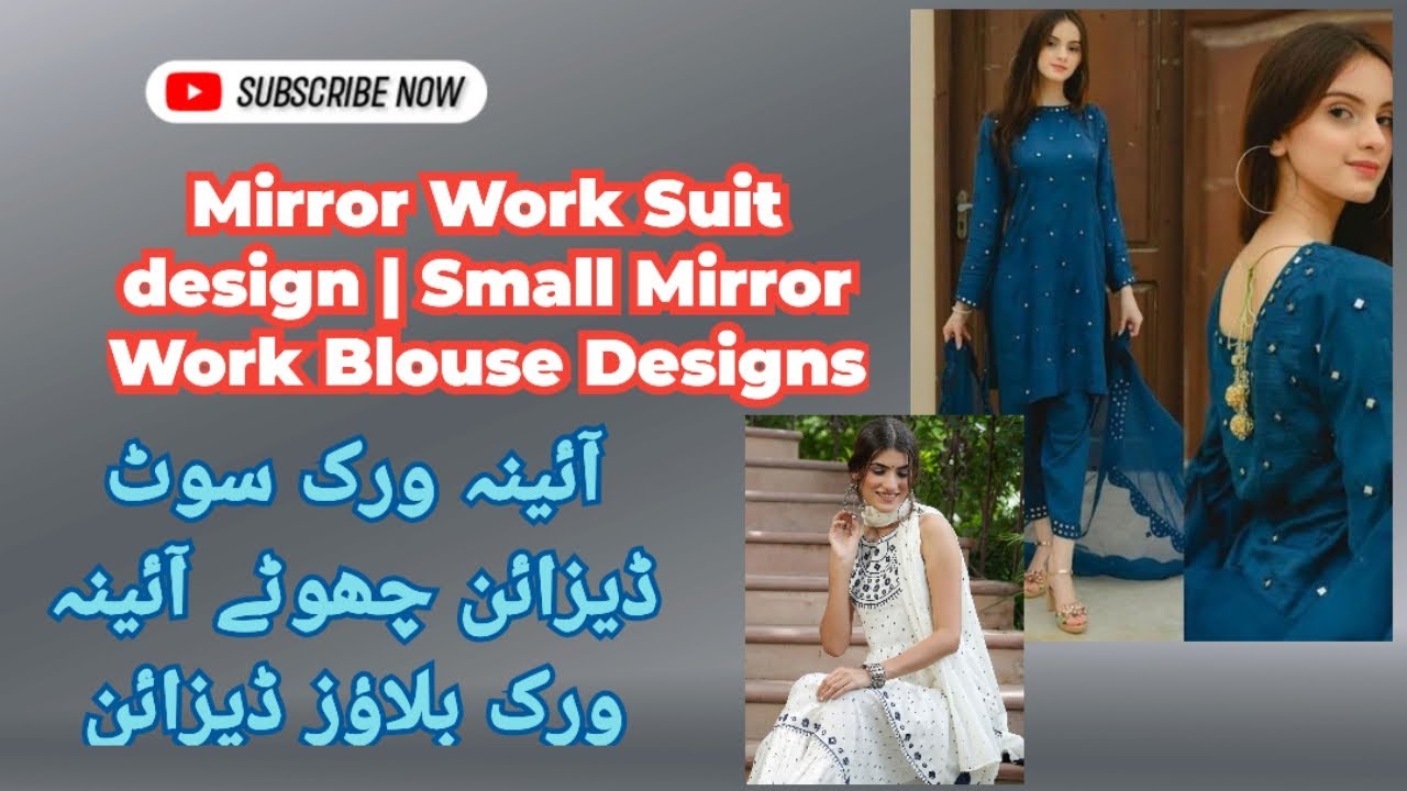 Mirror Work Suit design | Small Mirror Work Blouse Designs ...