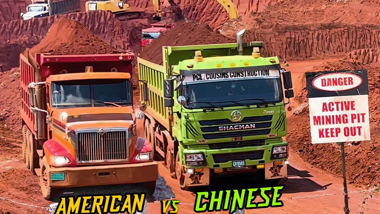 American Heavy Haulers vs Chinese Trucks: Bauxite Mining Challenge EP.1 - YouTube