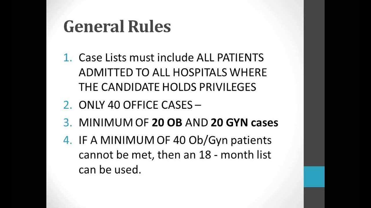 Dr Walls MOCK Oral Case List Construction - YouTube