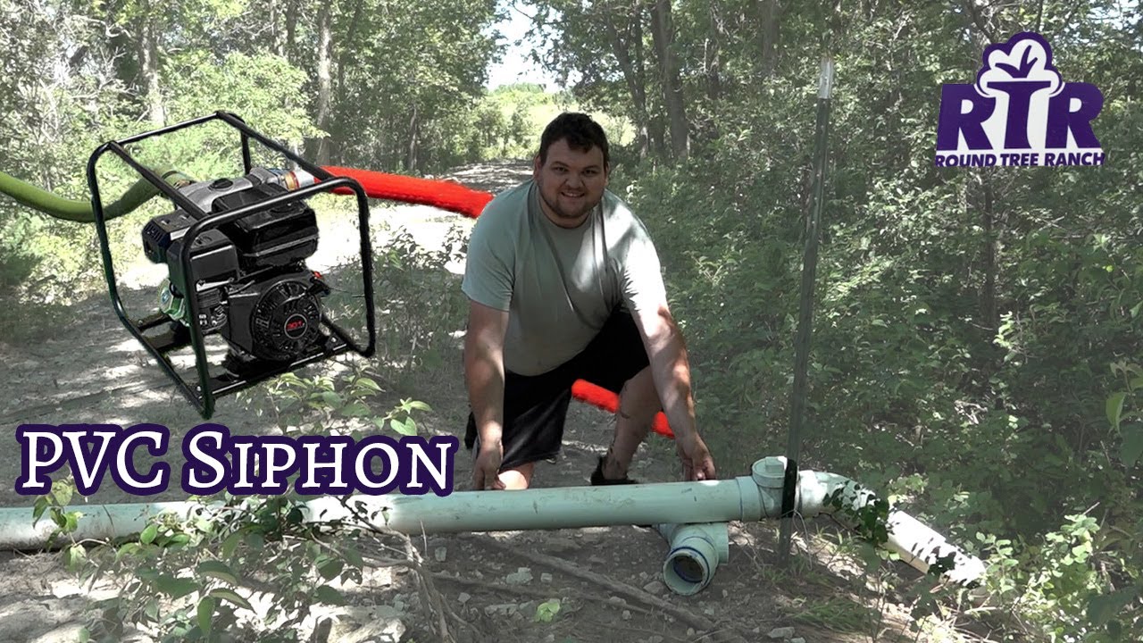 Draining Duck Pond With PVC Siphon - Duck Pond Foodplot Part 1 - YouTube