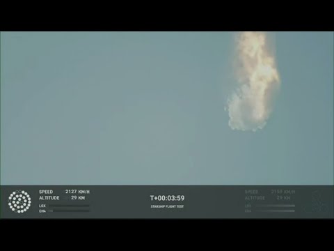 SpaceX Starship explodes over Gulf of Mexico after liftoff - YouTube