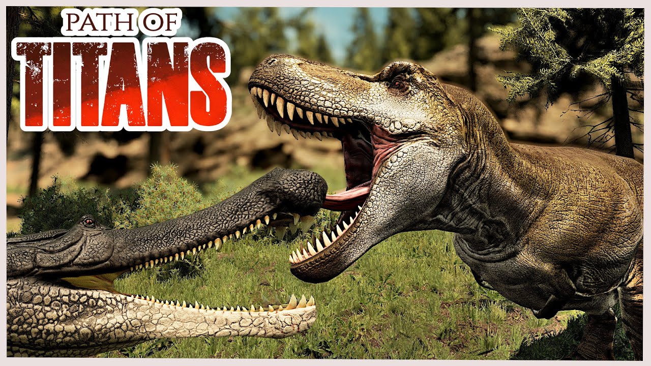Tyrannosaurus Rex VS Sarcosuchus! | Path Of Titans - YouTube