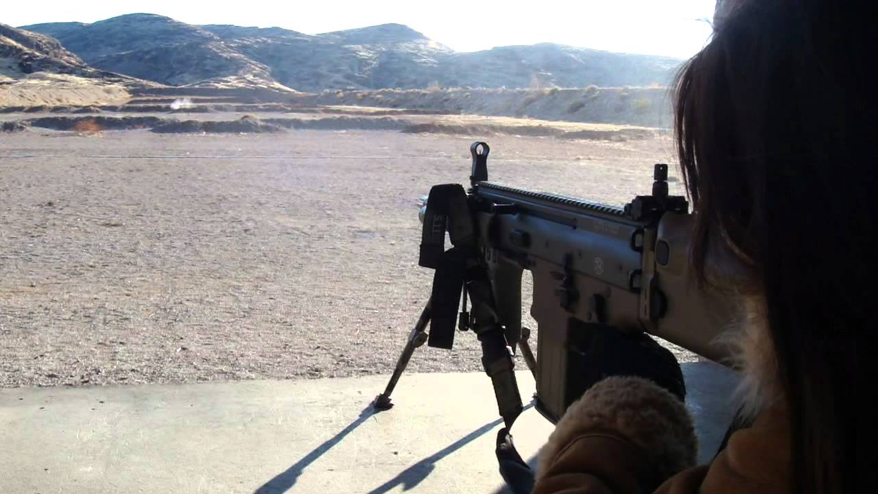 FN SCAR HEAVY Standing Bipod shooting with Iron Sight. - YouTube