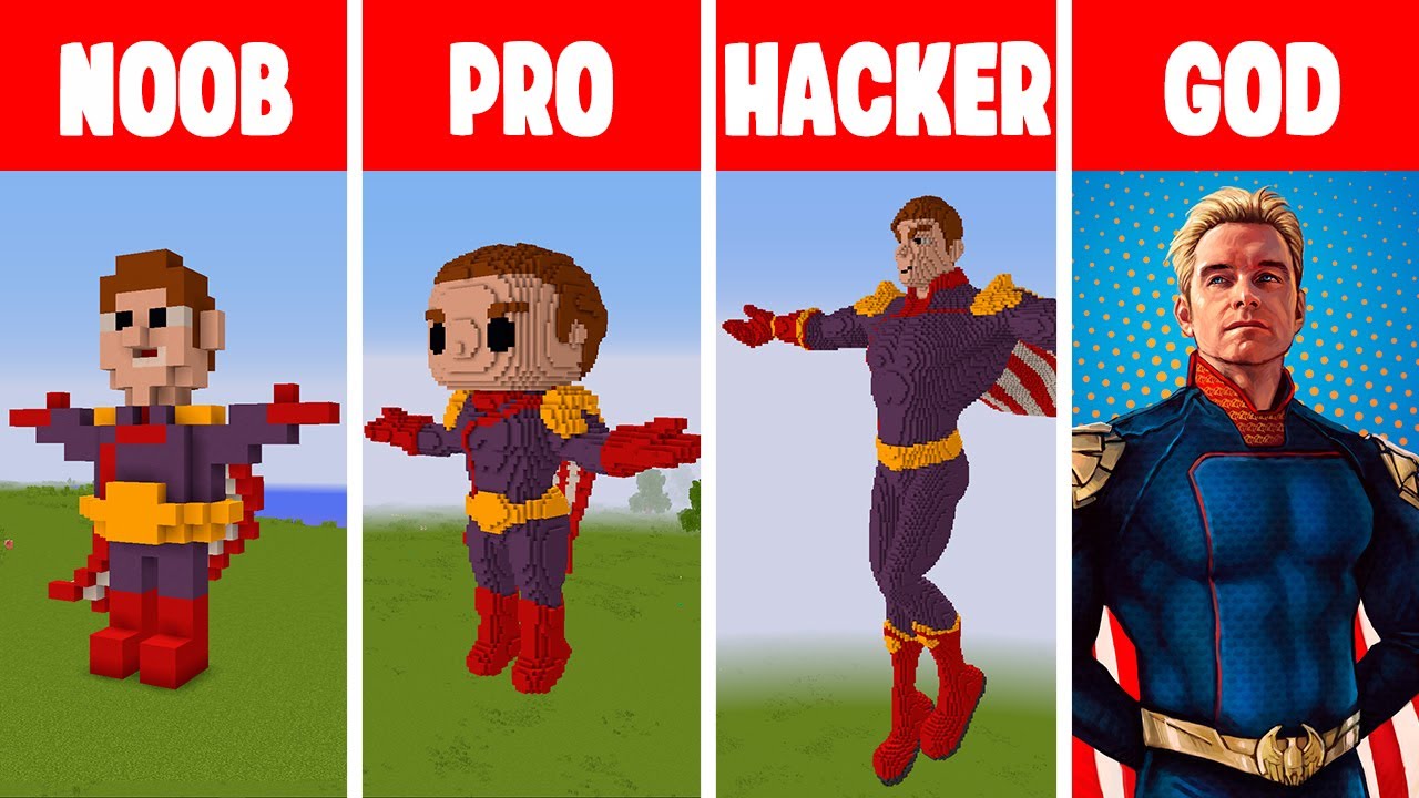 Minecraft NOOB vs PRO vs HACKER vs GOD: HOMELANDER THE BOYS STATUE ...