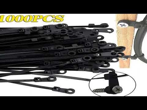 100/1000PCS Screw Hole Cable Ties Reusable Fixed Nylon Cable Ties Self-locking Cord Ties Straps ...