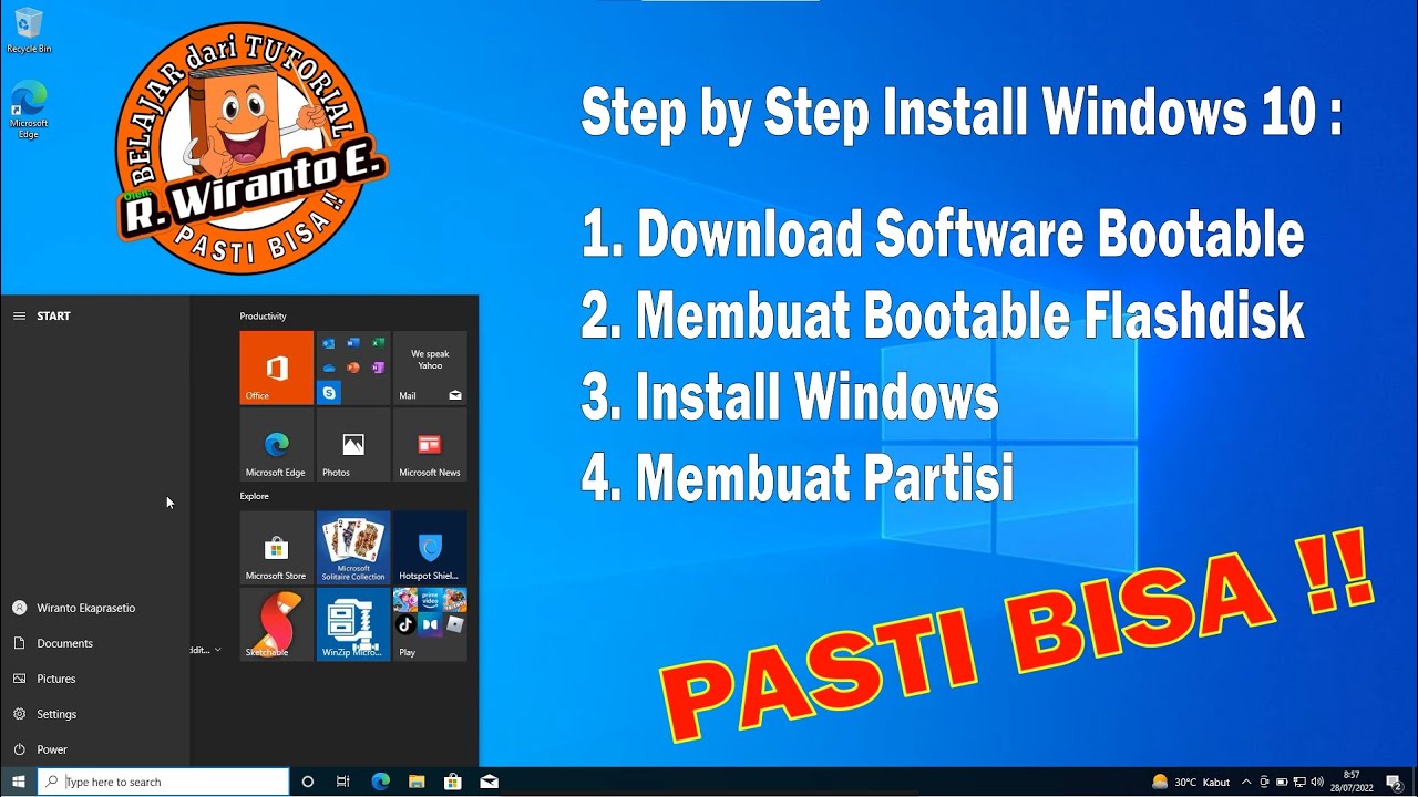 Step by Step Install Microsoft Windows 10 menggunakan Flashdisk ...