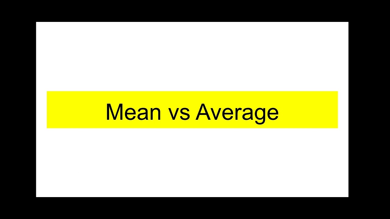 Difference between Mean and Average in hindi - YouTube