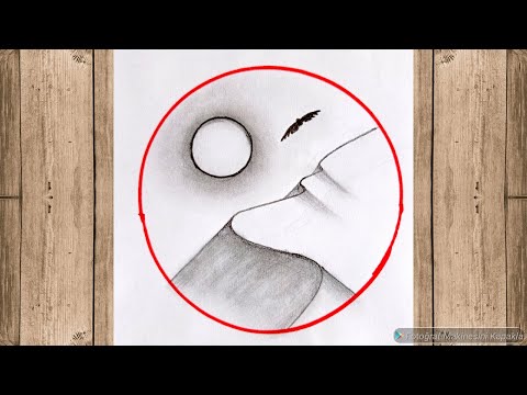 Çizime yeni baslayanlar için kolay karakalem manzara çizimi ✍️ Karakalem dağ manzarası çizimi ❤️