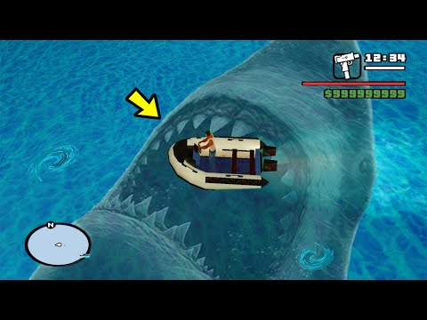 شاهد أكبر وأخطر سمكة قرش عملاقة في قراند سان اندرياس | GTA San Andreas Biggest Shark MOD