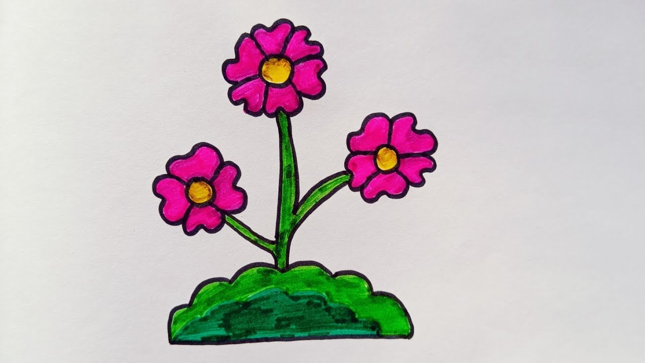 easy flower 🌺 drawing ।। flower drowning @ArtCraft27-yt3pr - YouTube