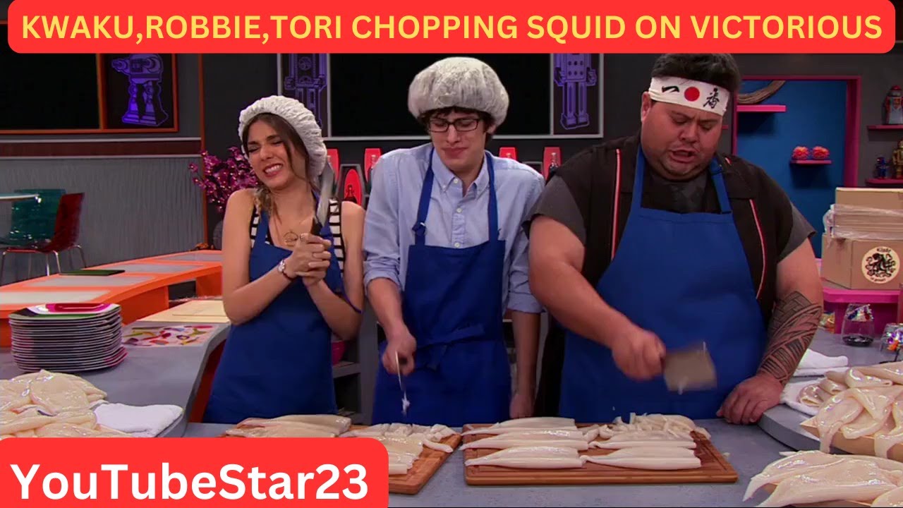 Kwaku,Robbie,Tori chopping SQUID on Victorious - YouTube