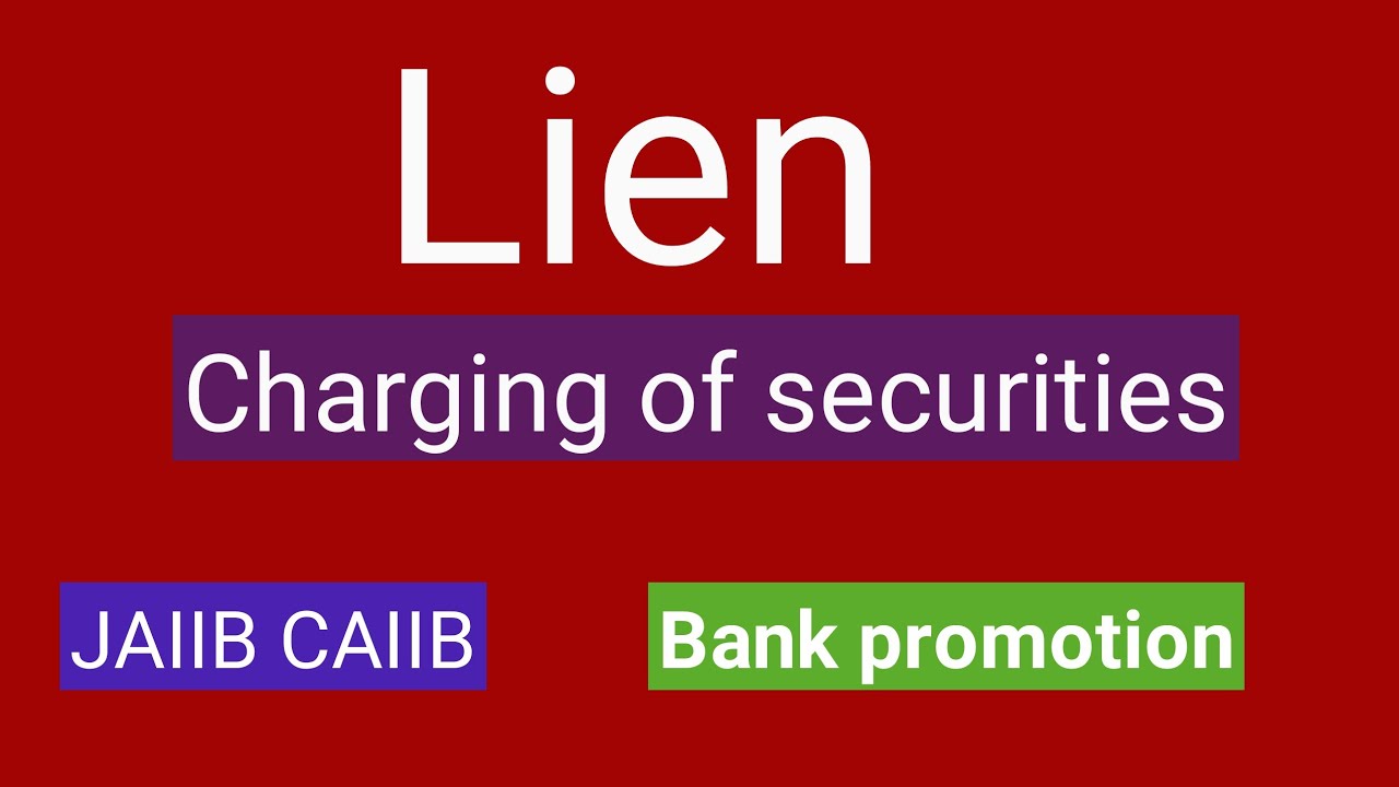 What is Lien-Charging of securities - YouTube