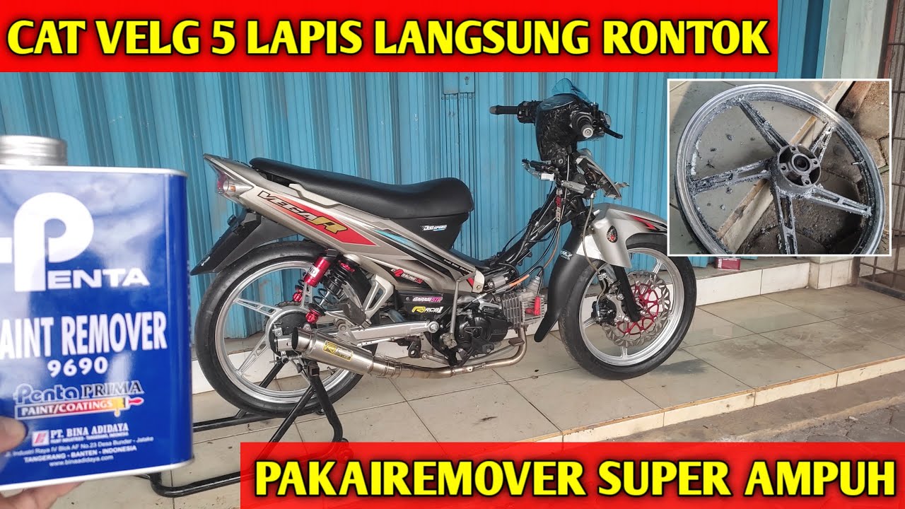CAT VELG 5 LAPIS LANGSUNG RONTOK PAKAI REMOVER SOPPORO VS PENTA PAINT REMOVER - YouTube