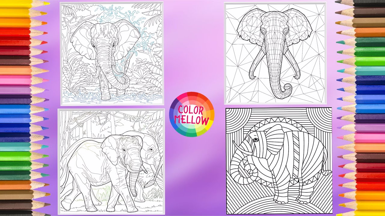 Adult Coloring Book - Coloring Elephants in the Wild - Oddly Satisfying ...