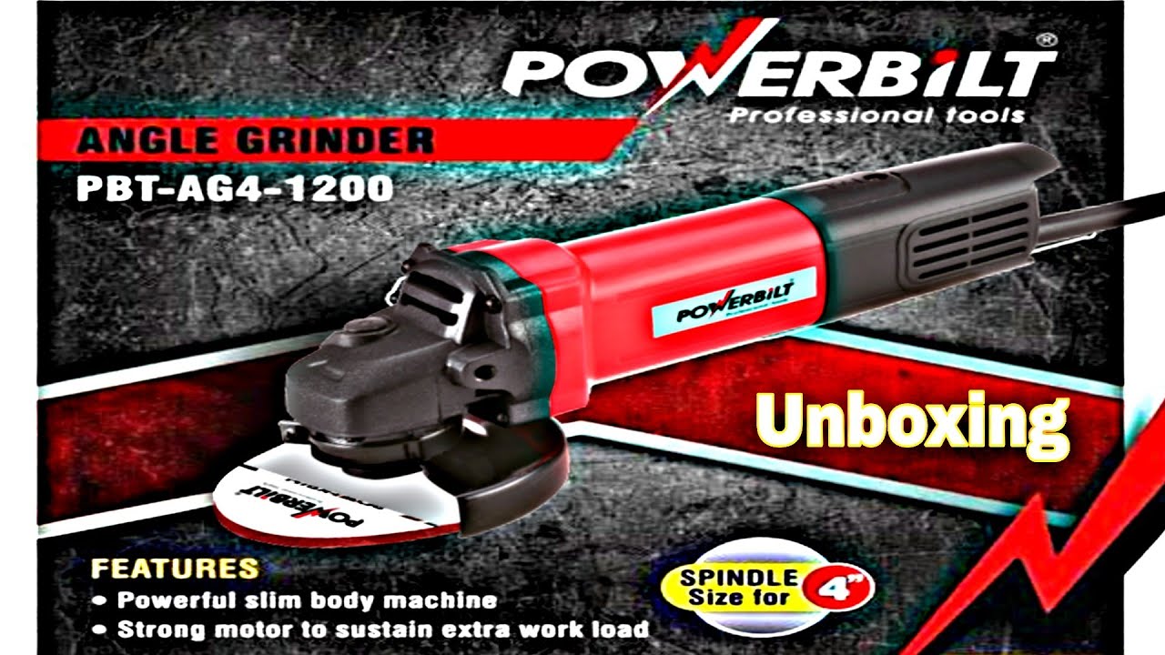 POWERBILT angle grinder || UNBOXING || wallcutter || wood paper machine ...