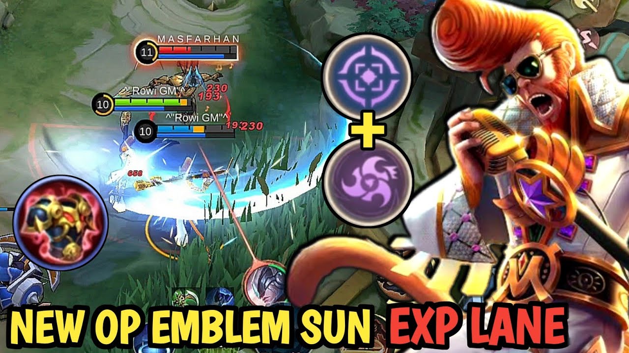 NEW OP EMBLEM SUN EXP LANE | CARA SUN LAWAN ALPHA HIGH LIFESTEAL DI EXP ...