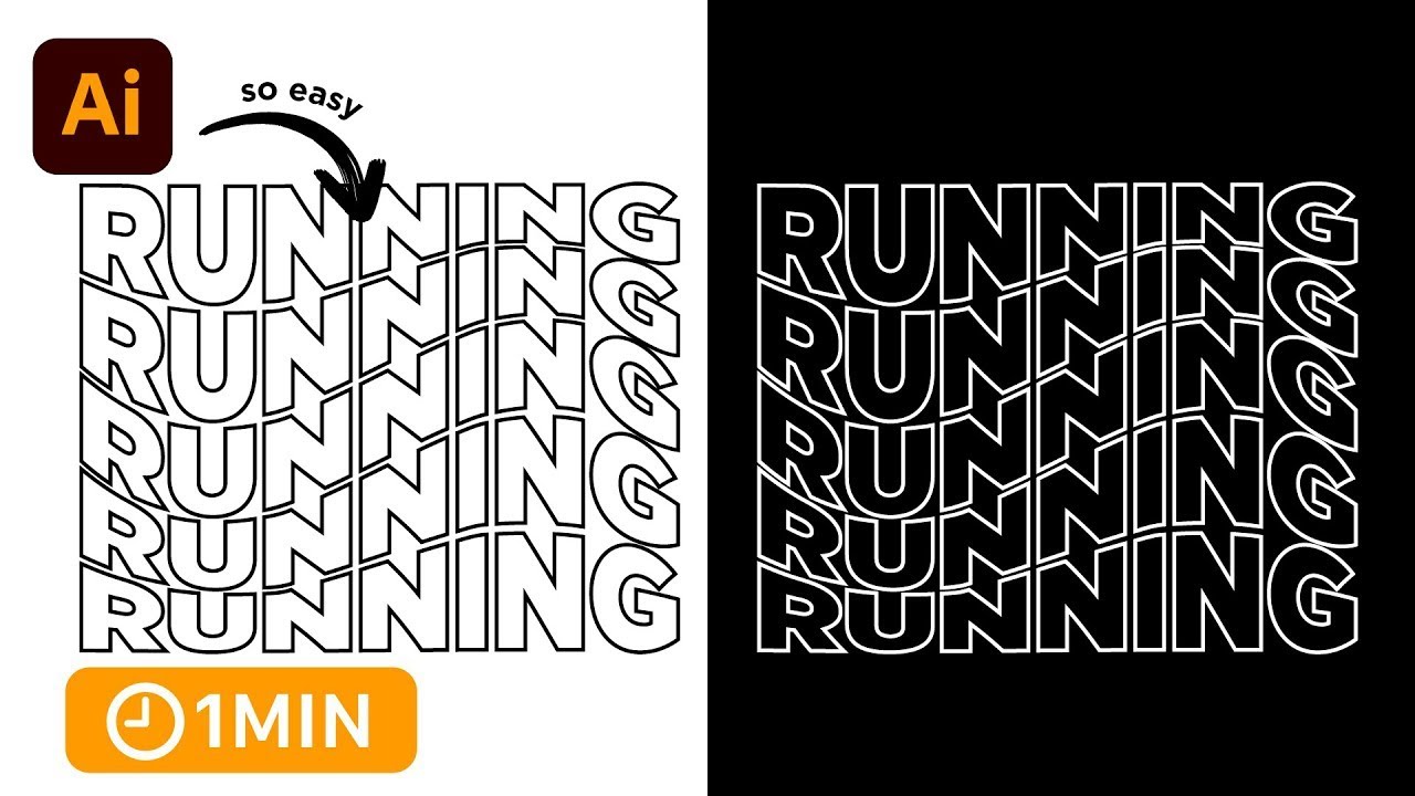 How To Create Typography Waves with Adobe Illustrator Tutorial | Ahoo ...