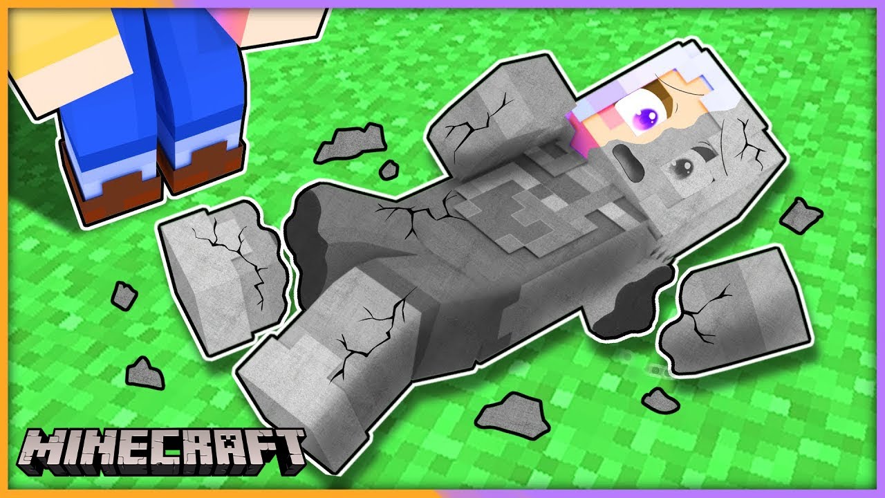 Trying to save my friend who turned into stone in Minecraft! - YouTube