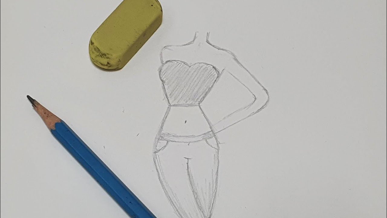 How to draw girls body || Pencil drawing techniques by arts & fun - YouTube