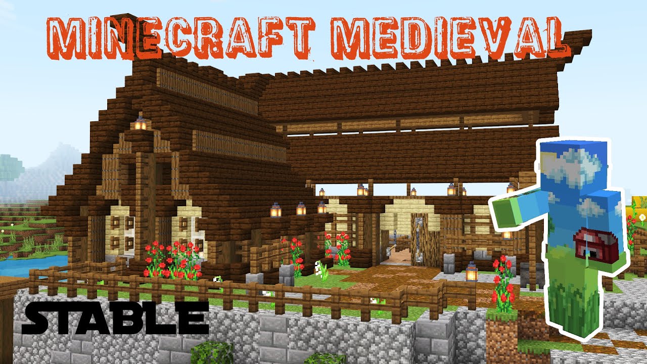 Minecraft Stable - Medieval style (No Commentary) - YouTube
