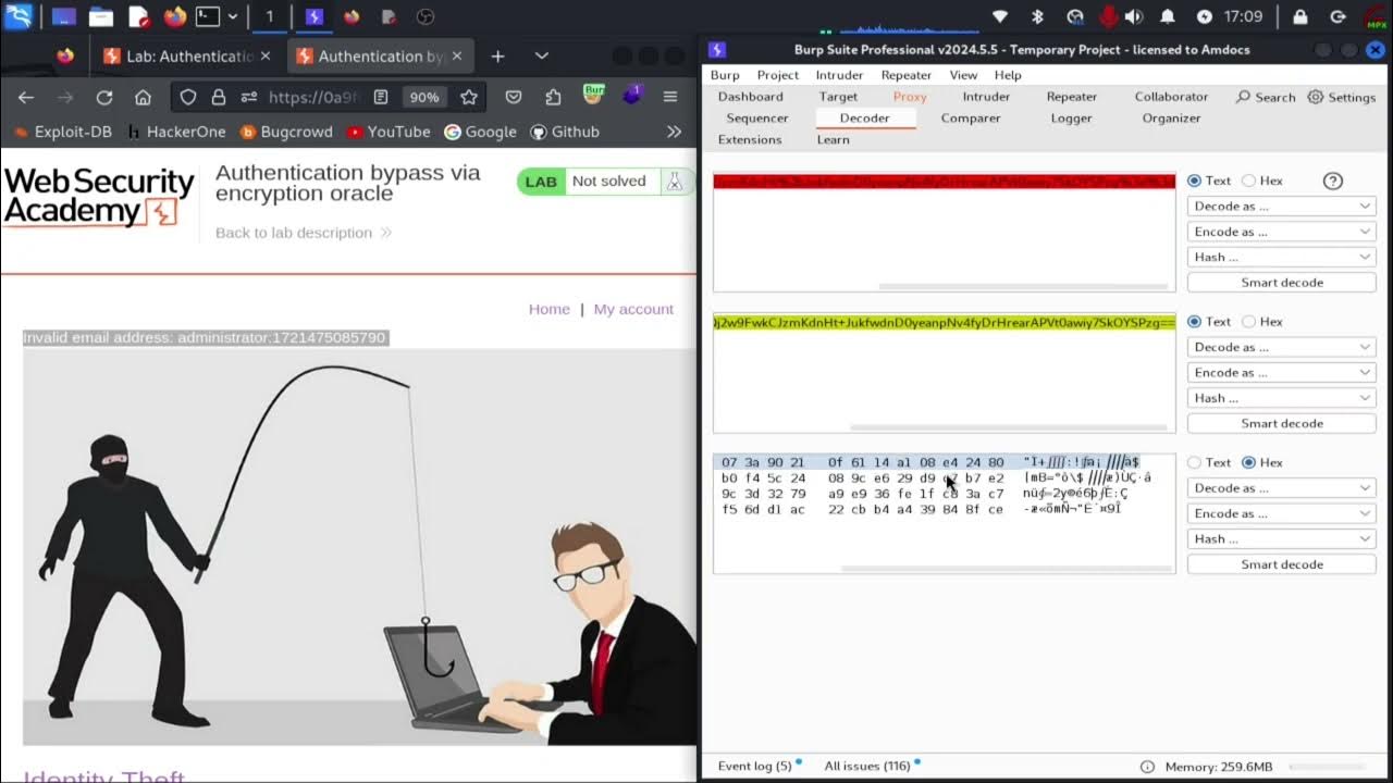 Authentication Bypass via Encryption Oracle | Web Security Academy | PortSwigger Labs | Owasp ...