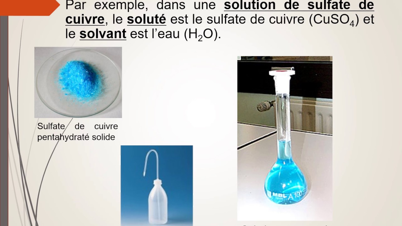 Les solutions aqueuses : définitions - YouTube