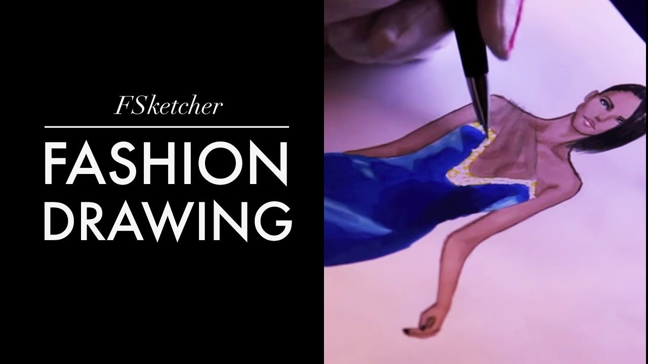 VELVET DRESS | Fashion Drawing - YouTube