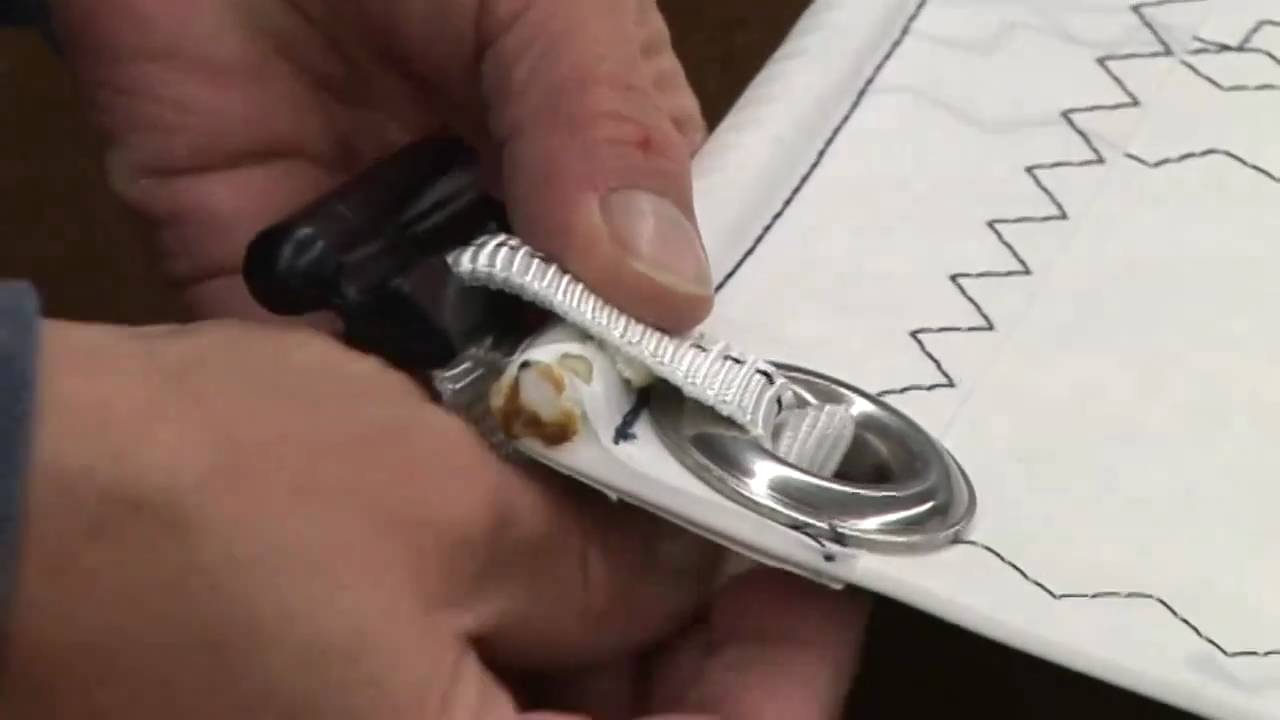 Outhaul Slug at Clew - Building a Mainsail - Part 13 - YouTube