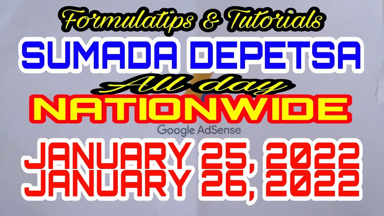 STL SUMADA DEPETSA JANUARY 25&26, 2022 ALL DAY IN NATIONWIDE # ...