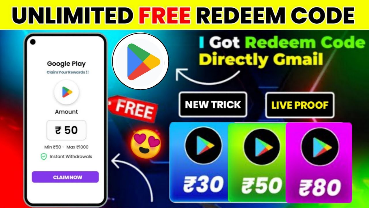 Free Redeem Code (Only 1 Min) | Free Redeem Code App | Google Play ...