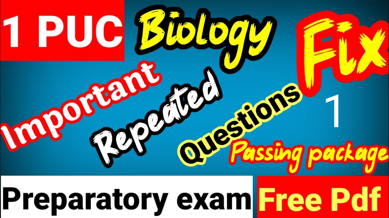 1puc biology model question paper 1 for preparatory exam 2024 - YouTube