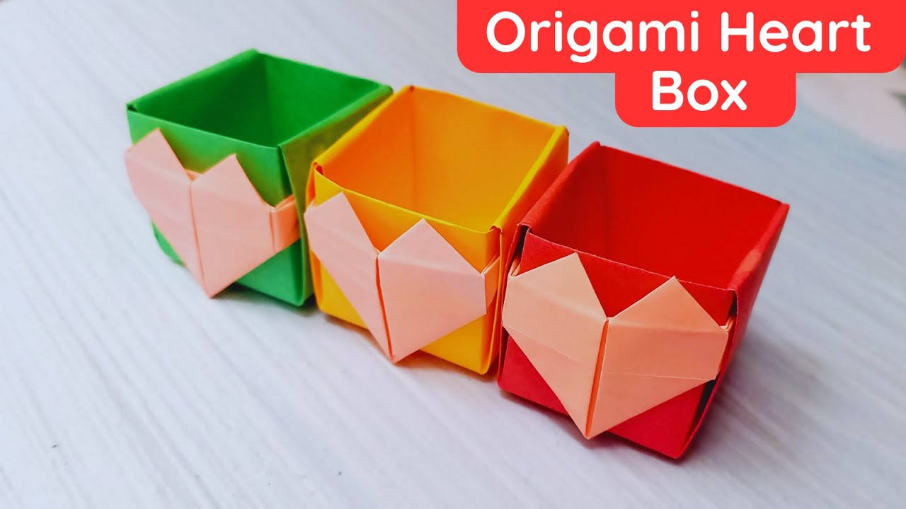 DIY Origami Tiny Heart Box | Origami Heart Box | Easy Origami Ideas ...