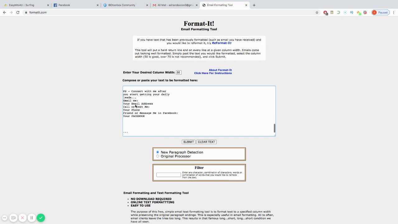 HOW TO USE THIS FREE EMAIL FORMATTING TOOL - YouTube
