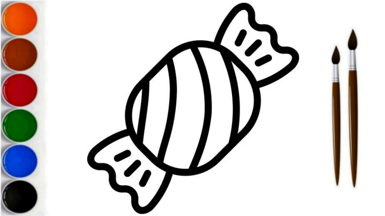 Candy Drawing,painting and coloring for kids| Toddler| how to draw # ...