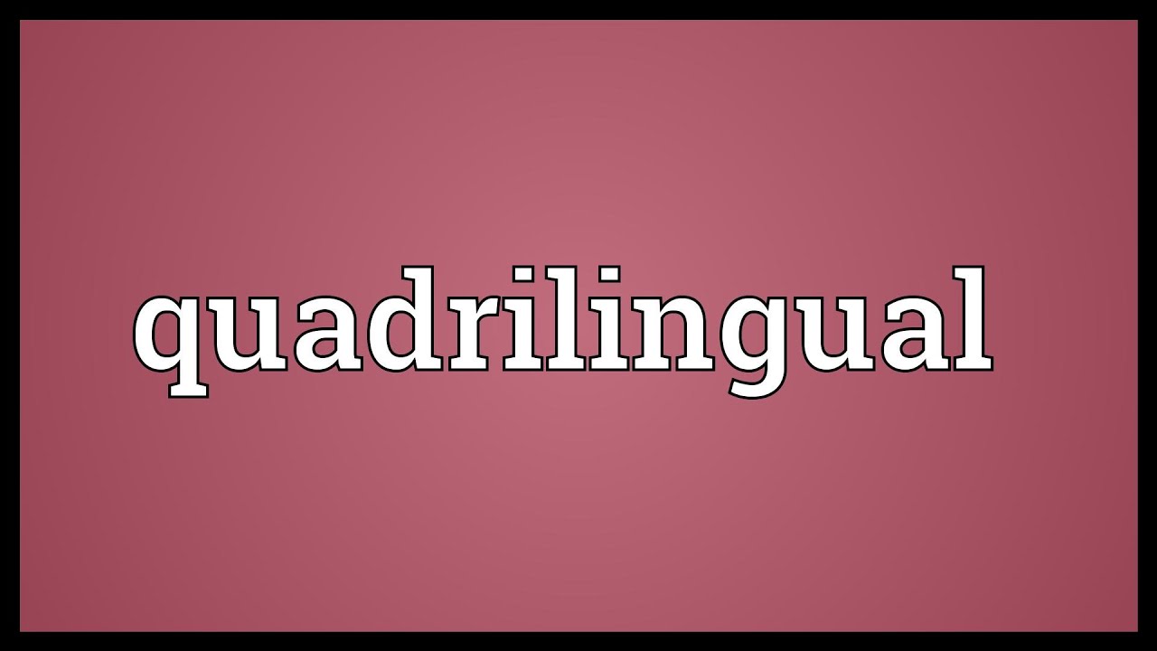 Quadrilingual Meaning - YouTube