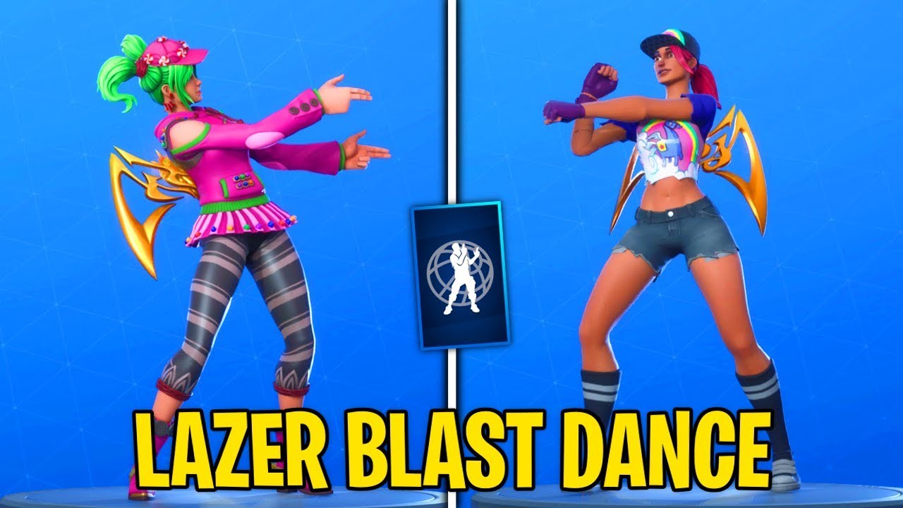 FORTNITE *NEW* LAZER BLAST EMOTE ON BEST 20+ FEMALE SKINS (MAJOR LAZER ...