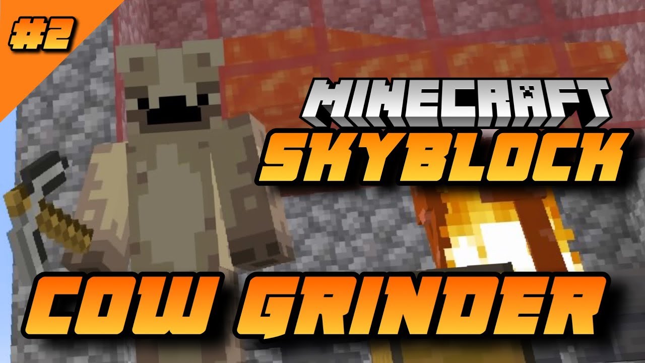 Minecraft PS4: Skyblock Survival - Episode 2 (COW GRINDER) - YouTube