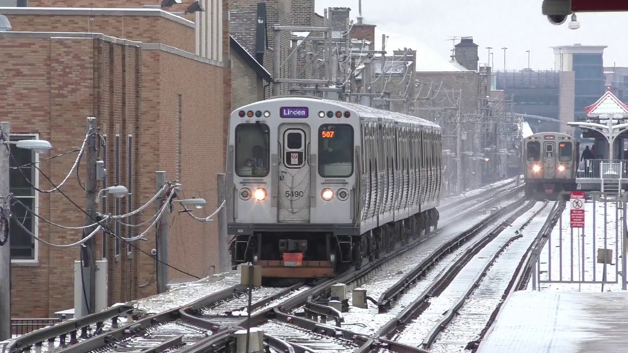 CTA HD 60fps: 55 MPH Bombardier 5000 Series Purple Line Express Trains ...