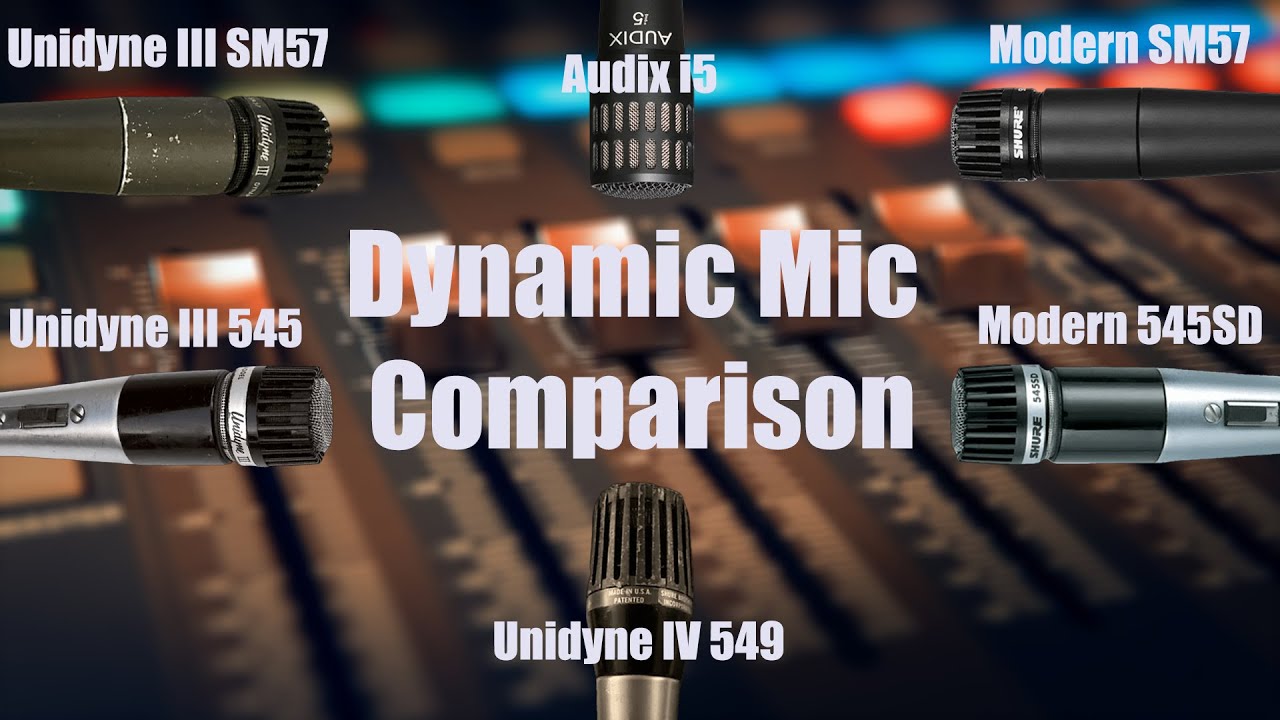 Dynamic Mic Comparison - Audix i5, SM57, Unidyne SM57, 545SD, Unidyne ...