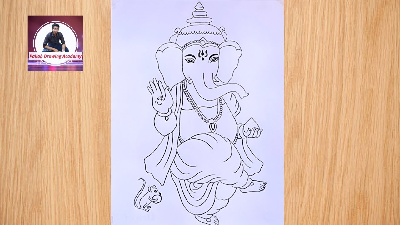 Lord Ganpati Bappa Drawing // How to Draw Easy Baal Ganesh // Pencil ...